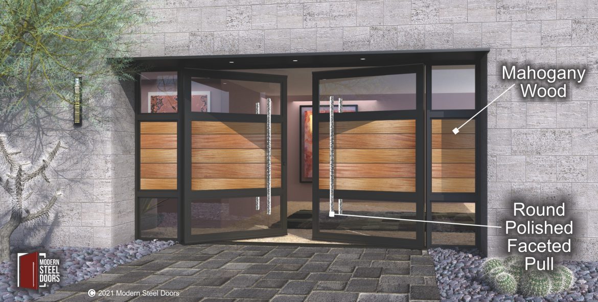 Contemporary Wood and Glass Front Double-Door Design